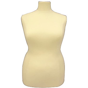 ROXYDISPLAY™ White Color Body Form, Size 18-20, Plus Size Mannequin with Chrome Caster Base+Cap