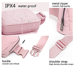 Fanny Belt Bag Waist Pack Crossbody Bags Bum Bag for Running Hiking Travel Workout Adjustable Strap for Women -pink