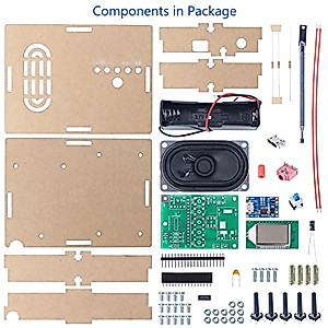MiOYOOW FṂ Radio Kit, LCD Display Rechargeable Digital Radio Module DIY Kit with Headphone Jack, Soldering Leaning Project for College High School Education and Home Office Outdoor Use