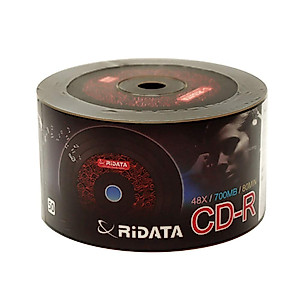 200 Pack Ridata Black CD-R 48X 700MB 80Min Digital Vinyl Surface Black Bottom Blank Media Recordable Disc