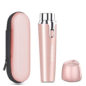 Facial Hair Remover Women, Scienbeauty Painless Electric Facial Hair Trimmer Clipper for Women with Dust Protection Cover, Ladies Electric Shaver for Peach Fuzz, Facial Hair, Lip (Pink)