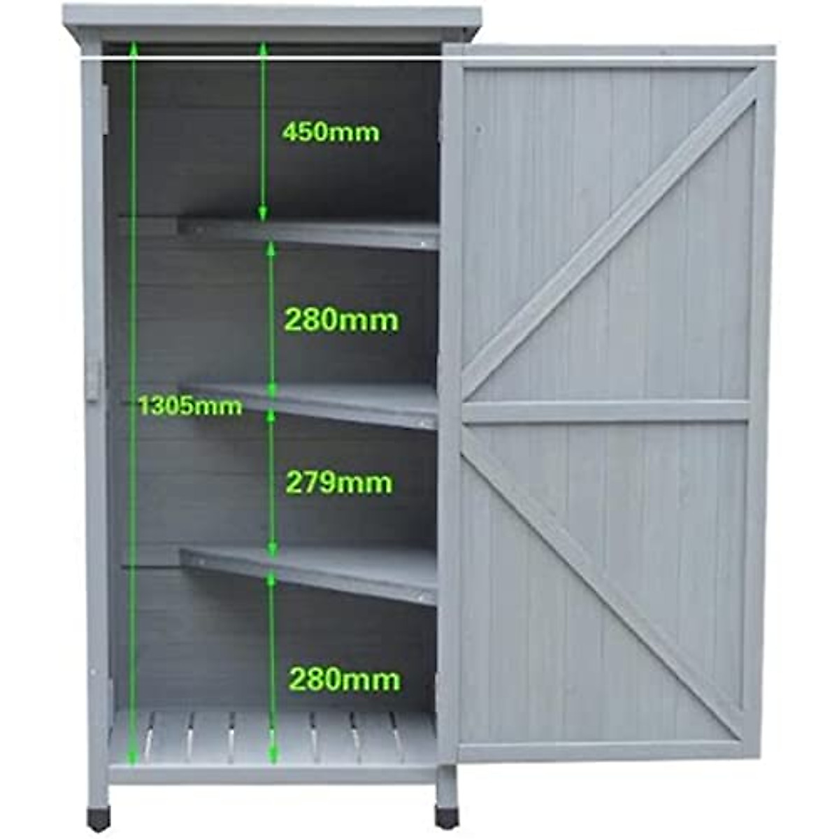 MUWIZ Outdoor Storage Shed, Storage Shed and Tool Shed Large Outdoor Storage Shed, Solid Wood Garden Shed w/Laminate, Waterproof Outside Tool Shed