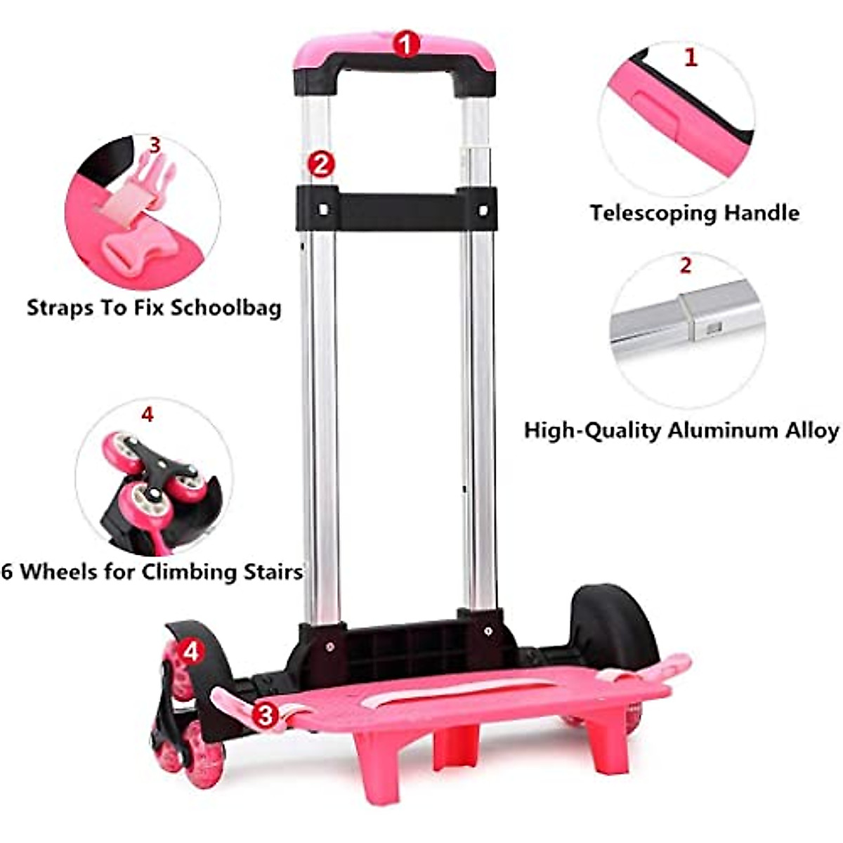 Backpack Hand Truck YUB Wheeled Cart Trolley Hand Aluminium Alloy Folding Trolley Cart for Schoolbag