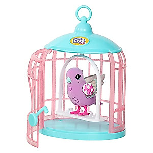 Little Live Pets - Lil' Bird & Bird Cage: Polly Pearl, New Light Up Wings with 20 + Sounds, and Reacts to Touch