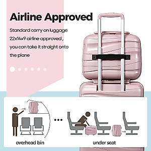 Melalenia Luggage Sets 3 Piece Expandable Suitcase Set, PP Hardshell Suitcase with Spinner Wheels,Lightweight Carry On Luggage with TSA Lock for Women