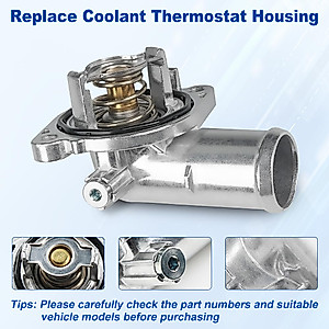 WMPHE Aluminium Engine Coolant Thermostat Housing Compatible with 2011-2019 Dodge Journey/Grand Caravan, 2011-2016 Chrysler Town & Country, 2011-2014 Dodge Avenger/VW Routan Replacement for 5184570AH