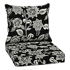 Arden Selections Outdoor Deep Seating Cushion Set 24 x 22, Ashland Black Jacobean