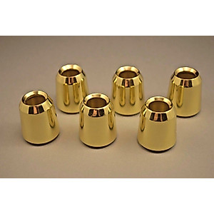 Set of 6 Solid Brass Candle Followers, Candle Toppers for 7/8" Diameter Candles (6 Pieces)