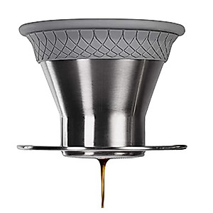 ESPRO BLOOM Pour Over Coffee Brewer Set - Dual Filter Mode Makes Coffee in 2 Minutes, Brushed Stainless Steel