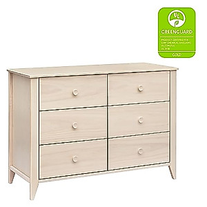 Babyletto Sprout 6-Drawer Dresser for Kids Bedroom - Baby Dresser for Nursery - Double Chest of Drawers for Boys and Girls - GREENGUARD Gold Certified Wood Dresser for Living Room - Washed Natural