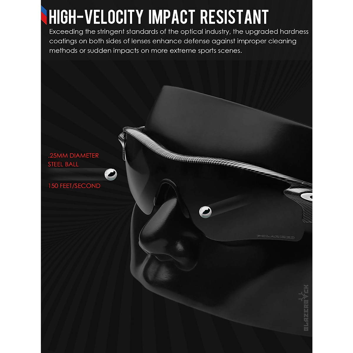 BLAZERBUCK Polycarbonate Polarized Replacement Lenses for BOSE Alto M/L BMD0006 Sunglasses - Black