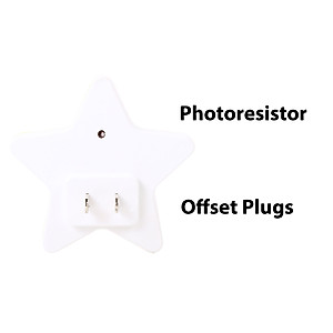 4 Pack WarmWhite-LED Plug-in Night Light for Kids - Light Sensor Controlled Dusk to Dawn Plug-in LED Night Lights - Pentagram Shaped Lamp Take Good Care Children Sleep