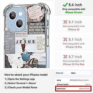Jesus Quotes Case for iPhone 13 Mini,Christian Motivational Bible Verse Collage Pattern Case for Men Women,Unique Design Soft TPU iPhone 13 Mini Bumper Case