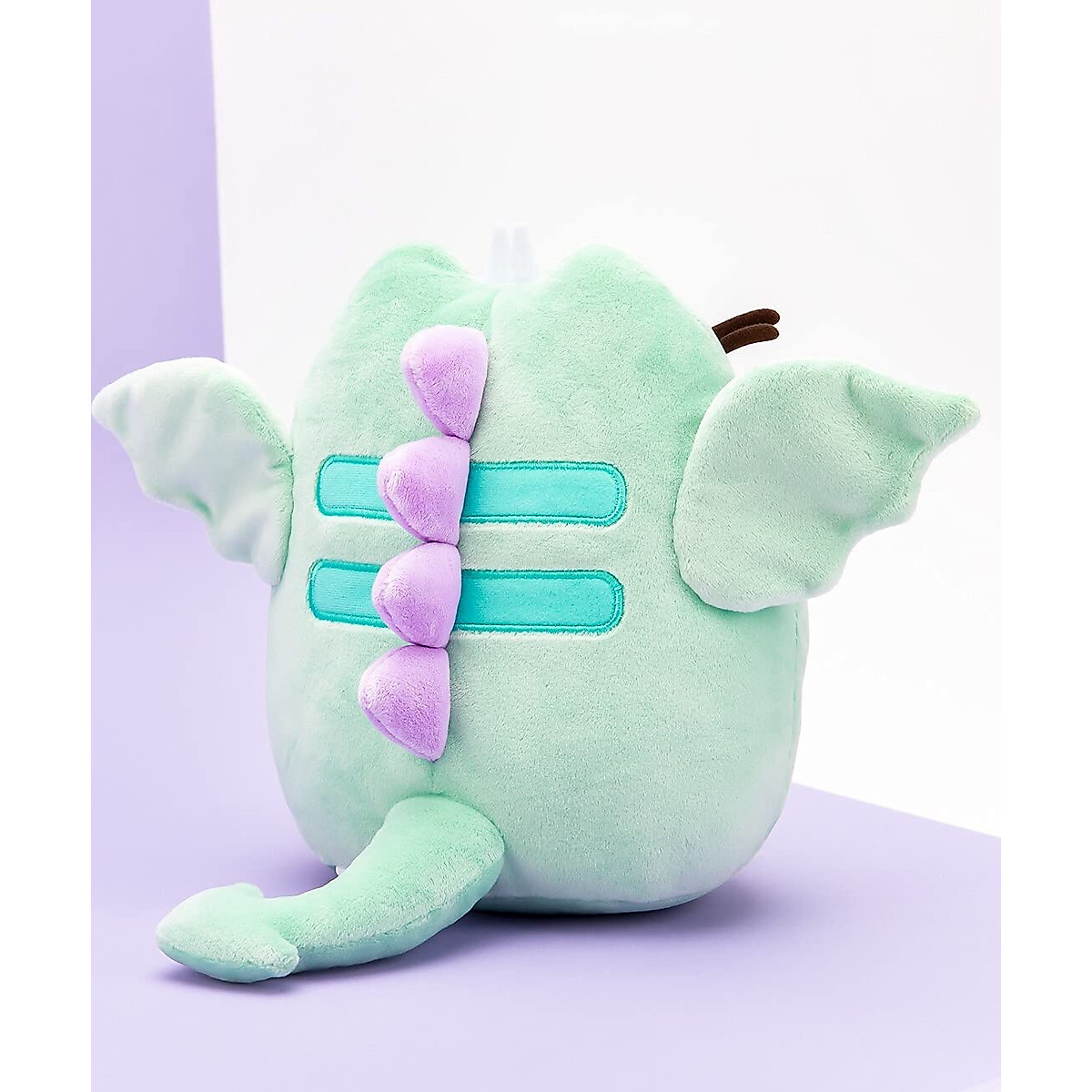 GUND Pusheen The Cat Grumpy Dragonsheen Plush, Dragon Stuffed Animal for Ages 8 and Up, Green/Purple, 9”
