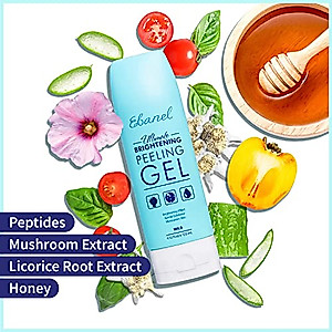 Ebanel Exfoliating Face Scrub Peeling Gel with Aloe, Honey, Peptides, 4.12 oz (122 ml)