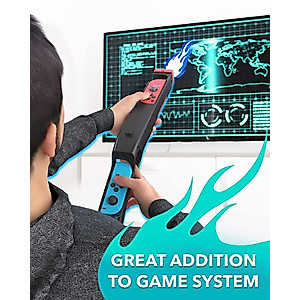 Skywin Gun Controller for N-Switch JoyCons - Compatible with Nintendo Switch Gun Shooting Games (Black)