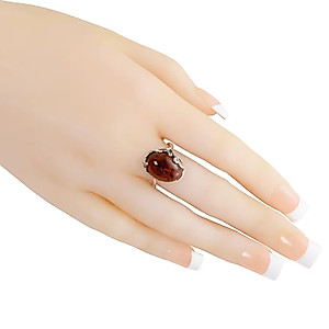 HolidayGiftShops Sterling Silver and Baltic Cherry Amber Adult Ring Dana- Size 7.5