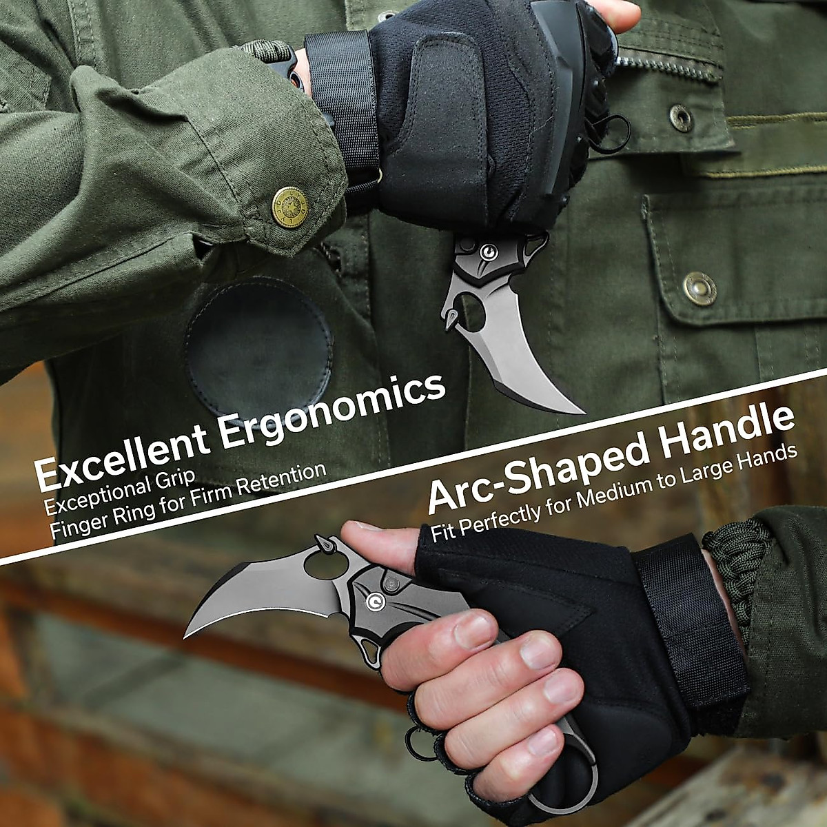 CIVIVI Incisor II Pocket Folding Knife for EDC, Karambit Knife with 2.02" Nitro-V Blade Aluminum Handle C16016B-1