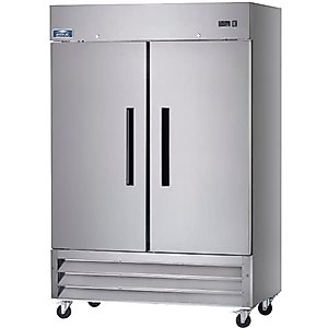 Arctic Air AR49 54" Two Section Two Solid Doors Reach-in Commercial Refrigerator, 49 Cubic Feet, 115v, Stainless Steel