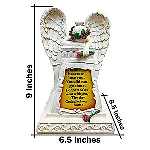 CT DISCOUNT STORE Angel Garden Statues Sympathy Gift -Cementary Decoration, Memorial Statue for Home Garden -Express Your Sympathy with Condolence Gilfs, Berreavement Gifts (Ivory Weeping Angel)