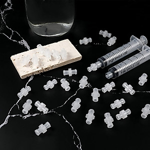 AIEX 30pcs Syringe Adapter, Female Luer Syringe to Syringe Transfer Joint Lock Connector to Syringe Coupler Adapter Lock Connector Kit