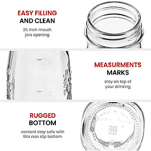 Bormioli Rocco Quattro Stagioni, Set Of 12, Glass Canning Mason Jars And Drinking Bottles, 13.5 Oz. With Gold Metal Airtight Lids, Made In Italy.