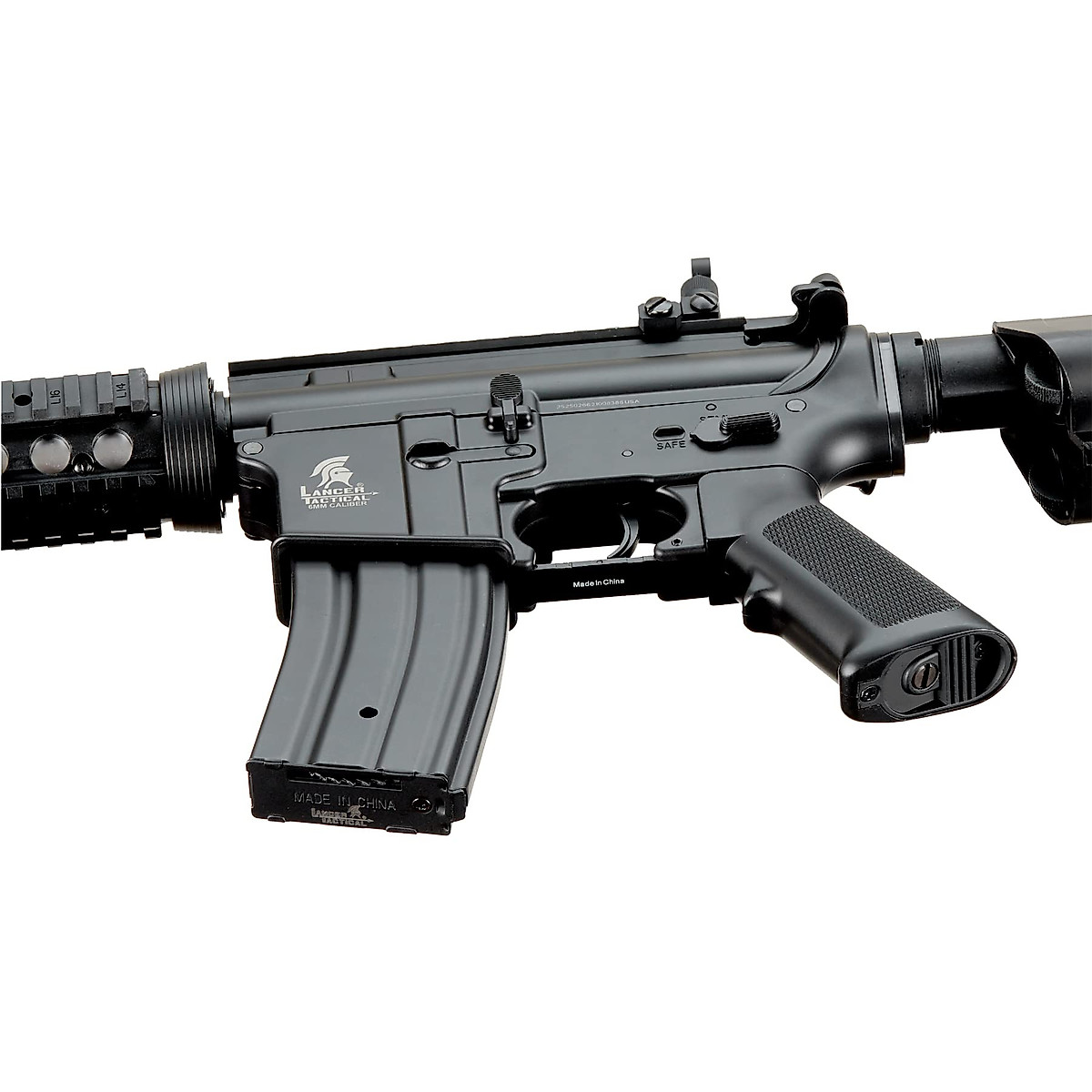 Lancer Tactical RAS CQB MK18 Airsoft AEG Piactinny Rifle w/Nimh Battery & Charger, 1000 Rounds 0.20g 6mm BBS (Color: Black)