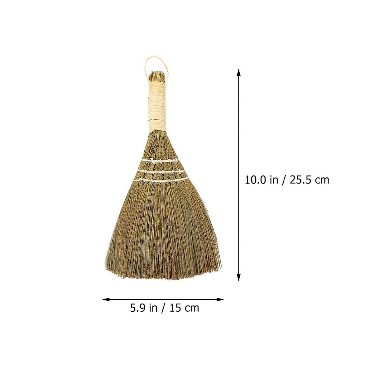 Sweeping Broom Palm Broom Small Natural Whisk Broom Retro Vietnamese Sweeping Broom Desk Cleaning Brush for Courtyard Garage Lobby Mall Market Sidewalks Decks