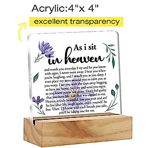 Sympathy Gifts for Loss of Loved One in Memory of Love One Acrylic Desk Sign Decoration Memorial Bereavement Desk Plaque Keepsake Home Desk Decor