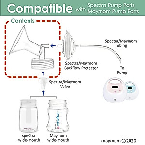 Maymom Wide Neck Pump Part Compatible with Spectra S1/S2 Pumps; Incl Wide Mouth Flange; Not Original Spectra Flange; Replaces Spectra Shield (19 mm Two Flanges)