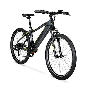Hyper E-Ride Electric Mountain Bike for Adults 26 Inch. 250w, 36v Battery, Mountain Ebike with Shimano 6-Speed with Front Dual Shock Absorber. Electric Bicycle for Adults.