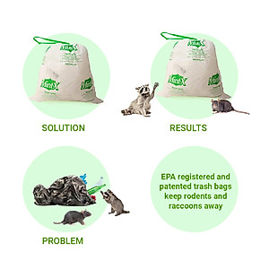 Mint -X Rodent Repellent Indoor Tall Kitchen Drawstring Trash Bags with Mint-Flex Technology; 13 Gallon, 120 Count, White