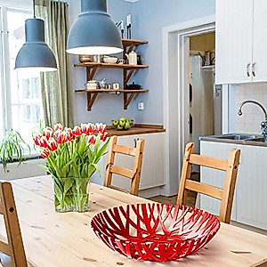 Mueller Fruit Basket, European Fruit Bowl, Fruit and Vegetables Holder for Counters, Kitchen, Countertop, Home Decor, High-end Look, Red