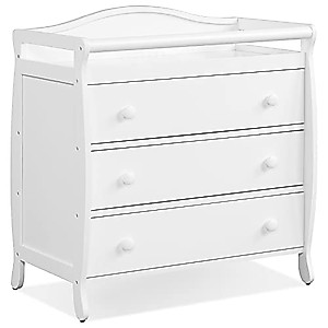 Costzon 3-Drawer Changing Table, Infant Diaper Changing Station with Drawers, Safety Rails & Strap, Baby Changing Table Dresser for Nursery, Easy Assembly (White)