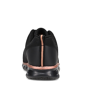 Skechers Women's Lace up Athletic Safety Toe Industrial Shoe, Black/Gold, 8