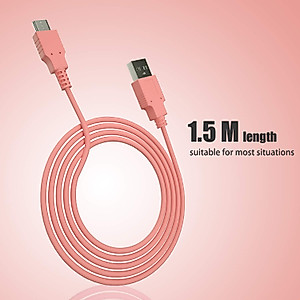 HEATFUN Fast Charging Cable for Switch, MacBook, Pixel C, LG Nexus 5X G5, Nexus 6P/P9 Plus, One Plus 2, Sony XZ and More - Coral (4.92ft)