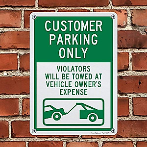 SmartSign “Customer Parking Only - Violators Will Be Towed At Vehicle Owner’s Expense” Sign | 10" x 14" Engineer Grade Reflective Aluminum