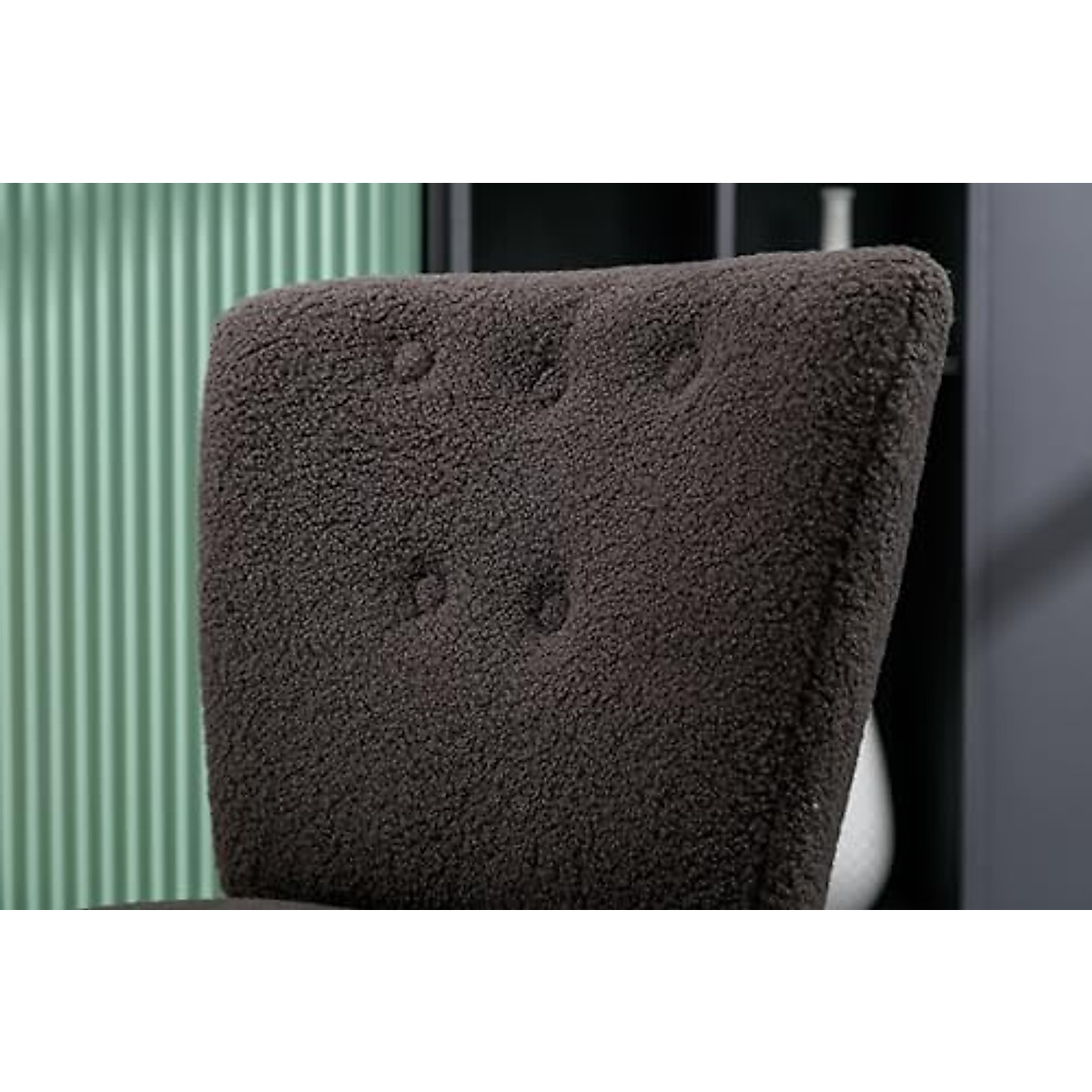 Dark Grey Accent Chair, Unique Chairs Armless Wool Comfy Modern Home Furniture for Living Room 26.38" L X 22.05" W 33.86" H