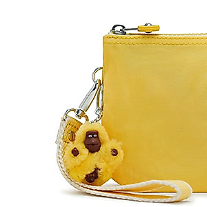 Kipling Women’s Creativity Extra Large Wristlet, Versatile Cosmetics Kit, Lightweight Nylon Travel Organizer, Sunflower Yellow