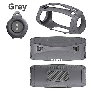 Silicone Cover Case for JBL Xtreme 3 Portable Bluetooth Speaker, Protective Skin Case for JBL Xtreme 3 Portable Bluetooth Speaker Accessories(Only Case)(Grey)