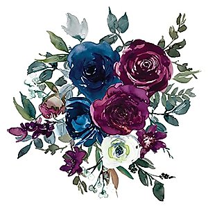Dark Bouquet Rub on Transfer, 6 x 6 inch Sheet - Dry Rub-On/Off Transfers Stickers for Decoupage Scrapbooking Crafts Mixed Media Collage Art