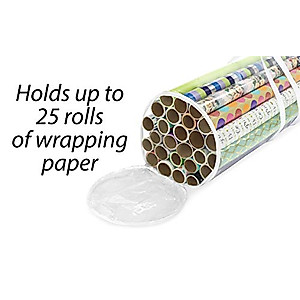 Whitmor Clear Zippered Storage Rolls Gift Wrap Organizer, 25 Count (Pack of 1)
