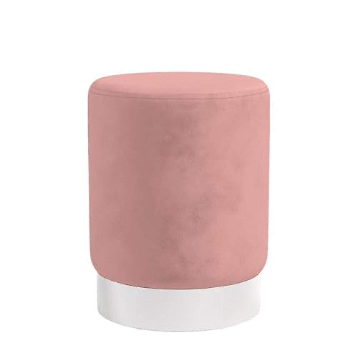 BIRDROCK HOME Round Ottoman Foot Stool – Soft Padded Modern Design – Ideal for Living Room, Bedroom – Compact Footrest, Vanity Chair, Small Furniture – Foam Seating, Decorative Accent (Dusty Rose)