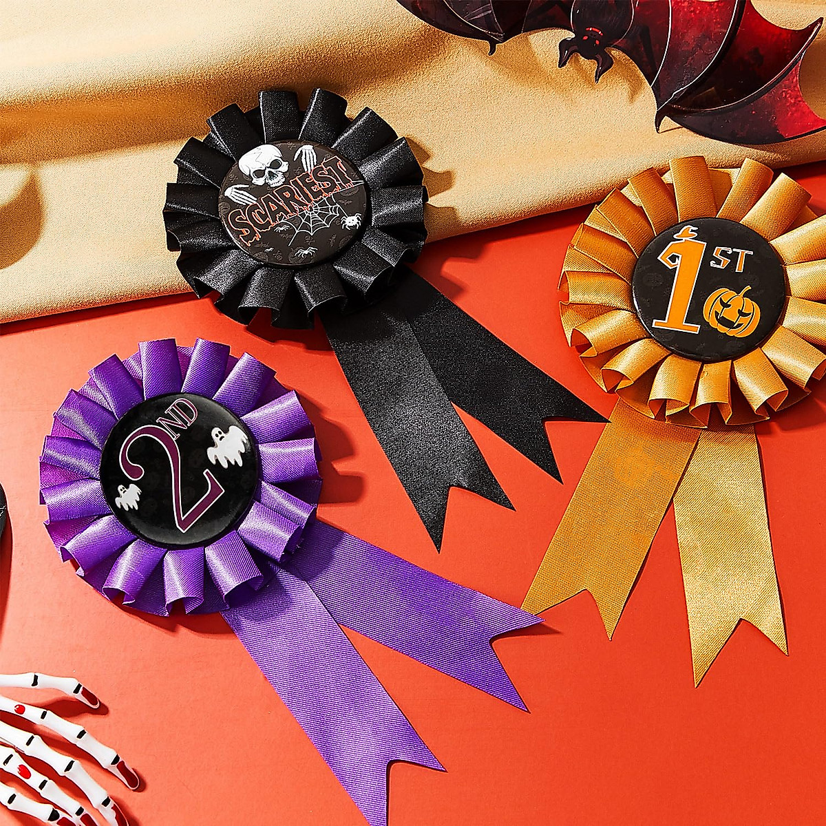 15 Pieces Halloween Award Ribbons Award Ribbons Halloween Party Costume Contest Award Prize Ribbons for Halloween Award Party Favor Celebration Spooky Themed Party Halloween Party Decorations Supplies