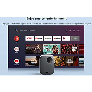Xiaomi Mi Smart Home Compact Projector, Android TV Compatible with Remote Control, Screen Size 60"-120", 1080P Full HD, HDR10 Decoding, 500 ANSI Lumen, with Dolby Audio Decoding