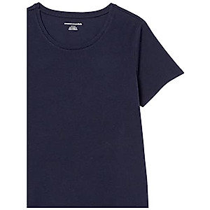 Amazon Essentials Women's Classic-Fit Short-Sleeve Crewneck T-Shirt, Pack of 2, Burgundy/Navy, Large