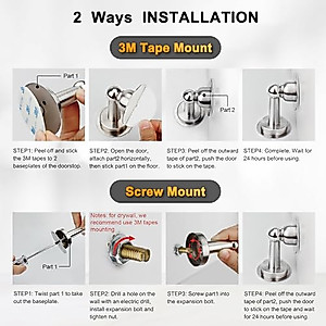 COCIVIVRE Door Stopper 6 Pack, Magnetic Door Stop Stainless Steel, with Double-Sided Adhesive Tape for Wall and Floor Mounting Hold Your Door Open