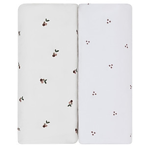 Ely's & Co. Patent Pending Waterproof Crib Sheet | Toddler Sheet Set - 2 Pack Berry and Cluster Dot (Lavender)