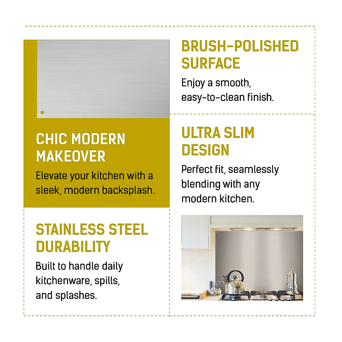 Lostronaut Stainless Steel Backsplash for Kitchen Wall - 24" x 30" Oven Spatter Shield with Pre-Drilled Holes - Mounting Screws & Microfiber Towel - Quick Install Splash Plate Stain Guard for Stove