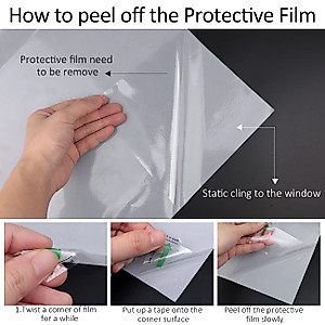 HIDBEA Frosted Window Privacy Film Non-Adhesive, Reusable Window Glass Films Heat Control Self Static Cling Removable Window Stickers for Home Office Living Room (White Frosted, 35.4 Inch x 8.2 Feet)